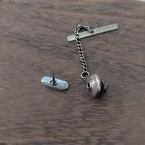 Vintage | Accessories | Vintage Tie Tack Tie Pin Silver Tone Oval With ...